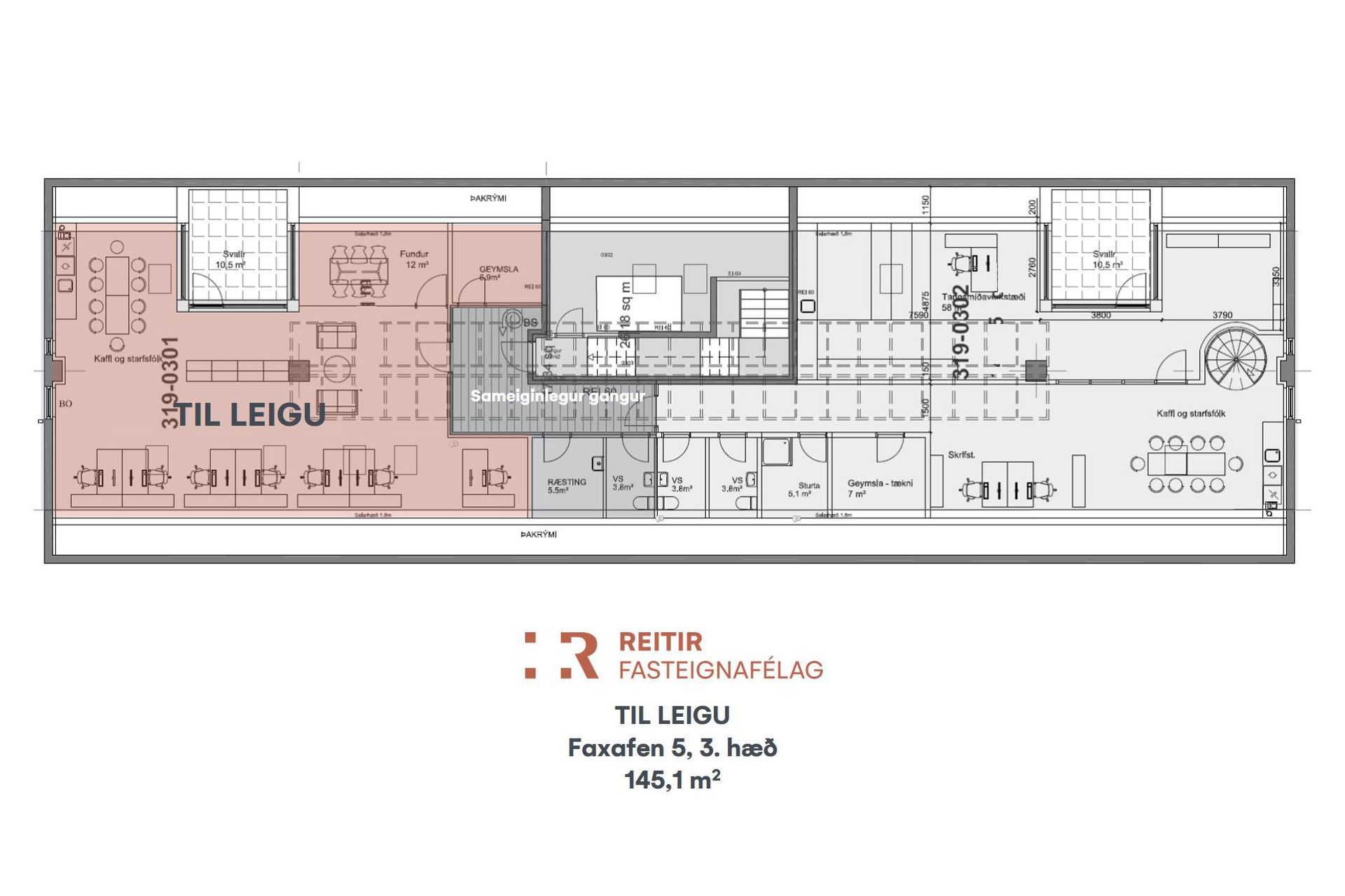 Faxafen 5 - vinnurými/skrifstofa, 108 Reykjavík | Fasteignavefurinn Fastinn